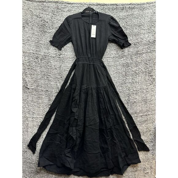 ME+EM | Dresses | Meem Cheesecloth Cut Out Short Sleeve Full Length ...